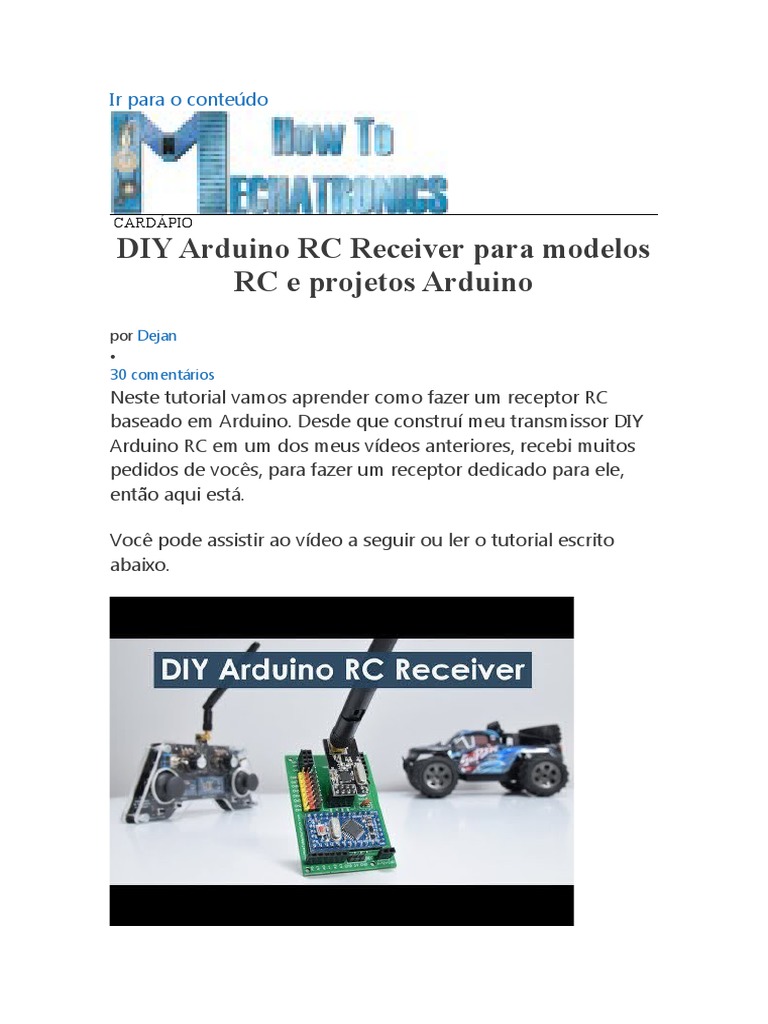 Arduino RC Receiver para Modelos RC | PDF | Rede elétrica | Bens ...