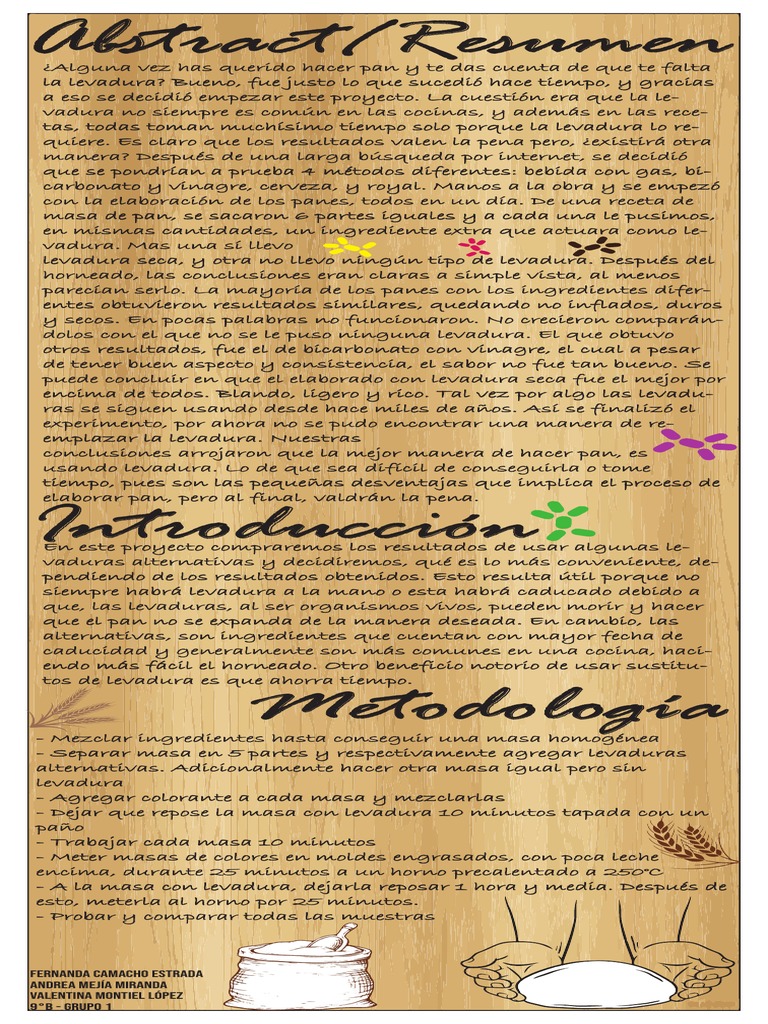 Tríptico Feria de Ciencias 9° BORRADOR 2 | PDF | Panes | Levadura