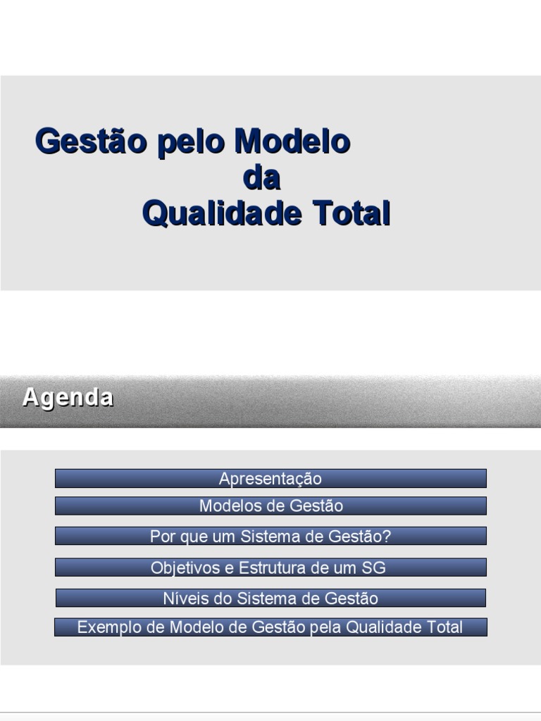 Apresentação - Gestão Pela Qualidade Total | PDF | Qualidade (negócios ...