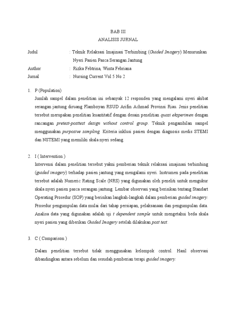 Analisa Jurnal Guided Imagery | PDF