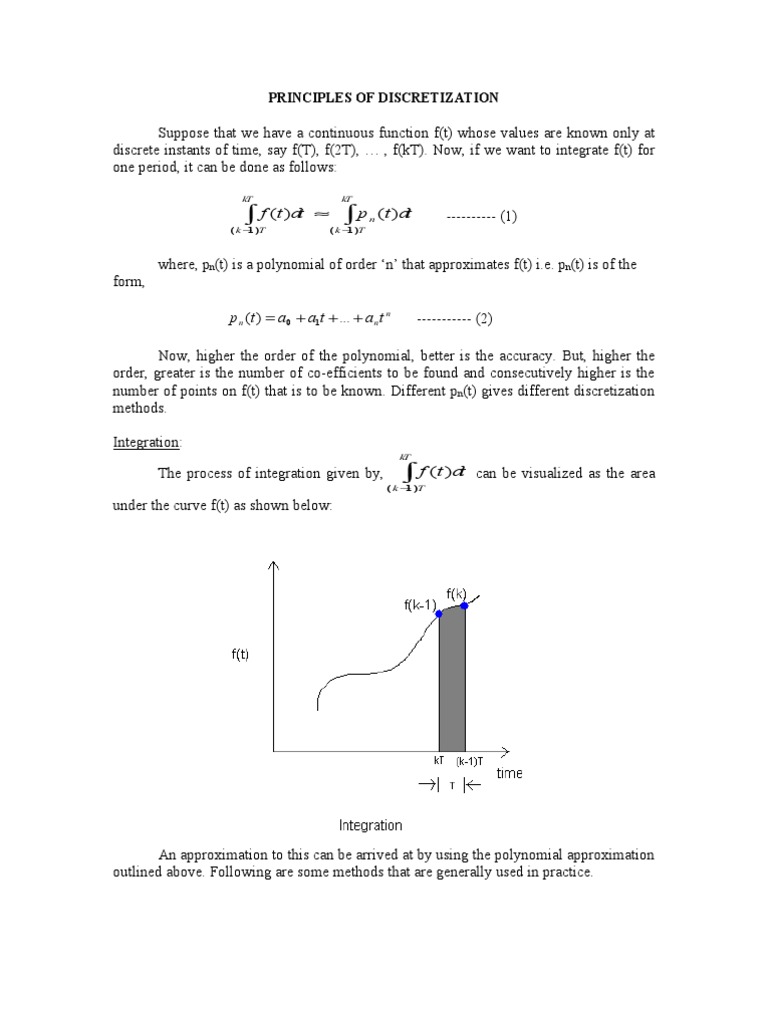 Principles of Discretization | PDF | Approximation | Integral