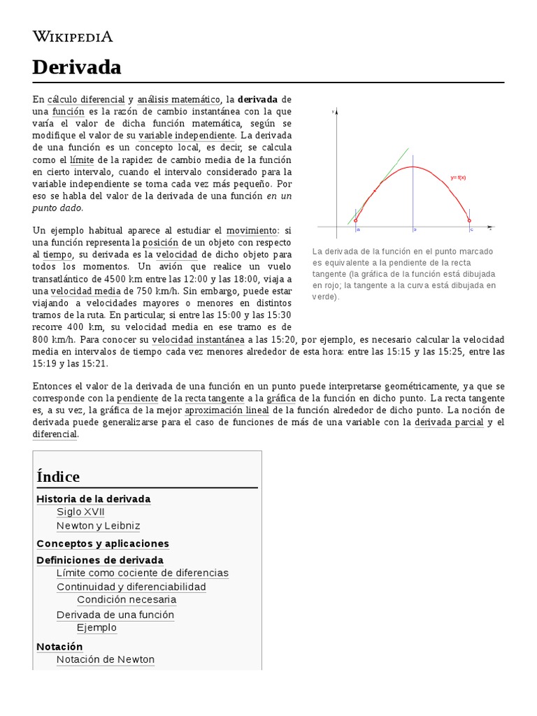 2tema Derivada | PDF | Derivado | Cálculo