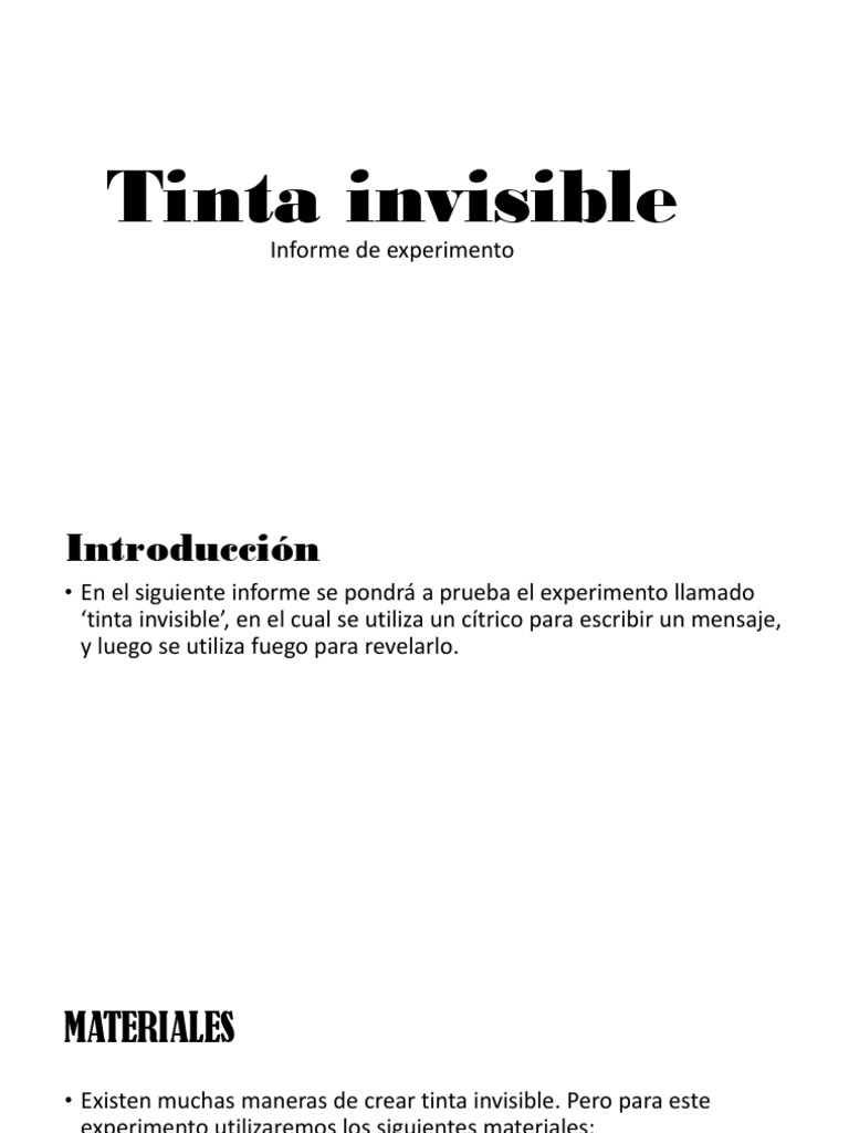 Tinta Invisible | PDF
