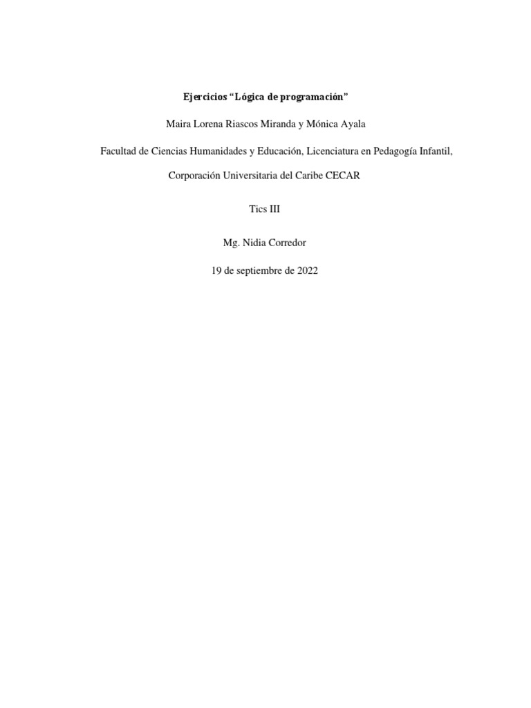 Tarea 2 Algort LAS TIC III | PDF | Algoritmos | Programación de computadoras