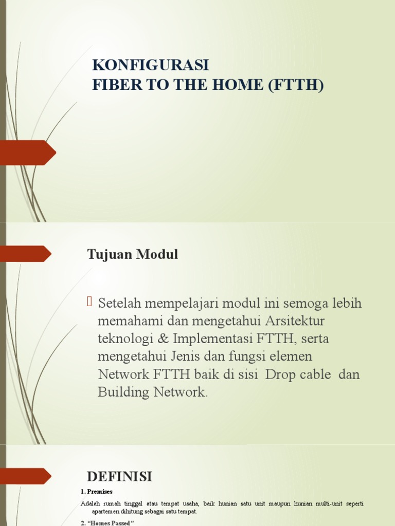 Penjelasan FTTH | PDF | Teknologi & Rekayasa