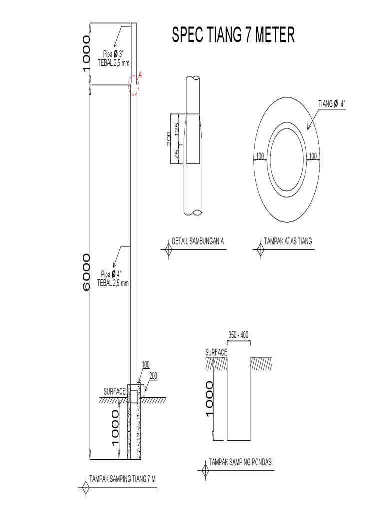 Spesifikasi Tiang 7 Meter | PDF