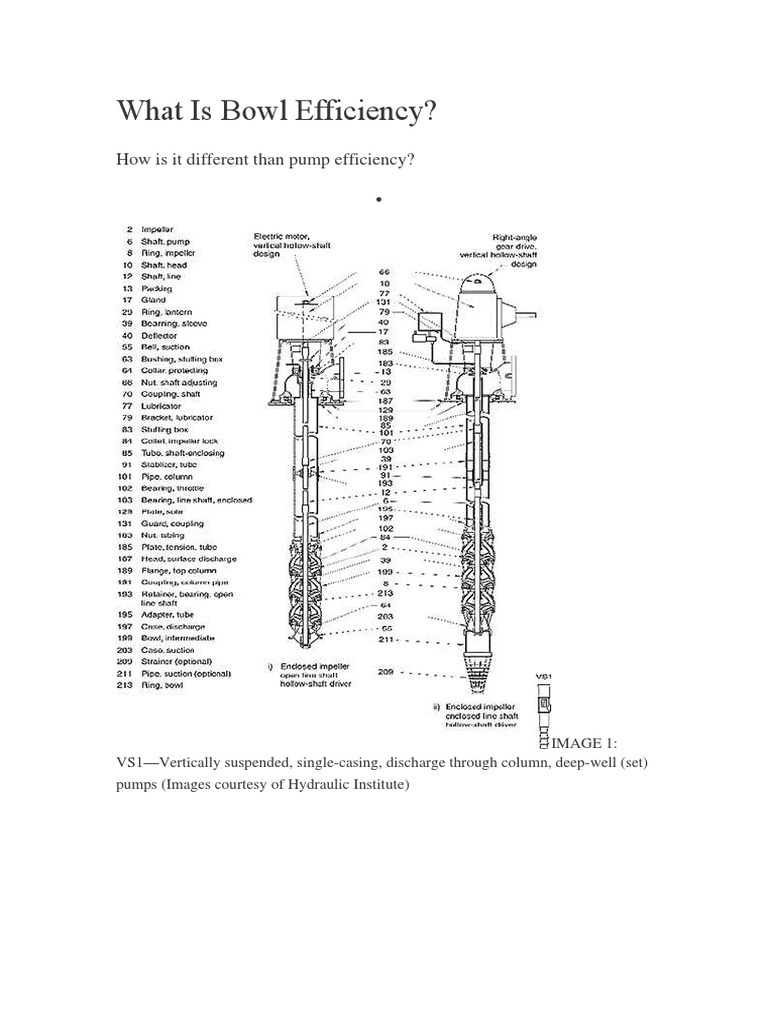 Bowl Efficiency in Vertical Pumps | PDF | Pump | Horsepower