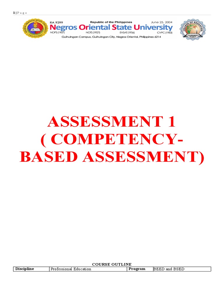Module 1 For Competency Based Assessment 1 | PDF | Educational ...