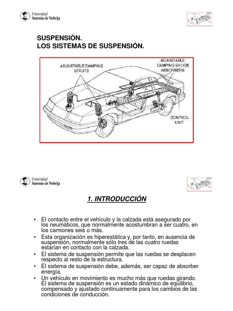 Suspensión. Sistemas Suspensión | PDF | Eje | Ingeniería mecánica