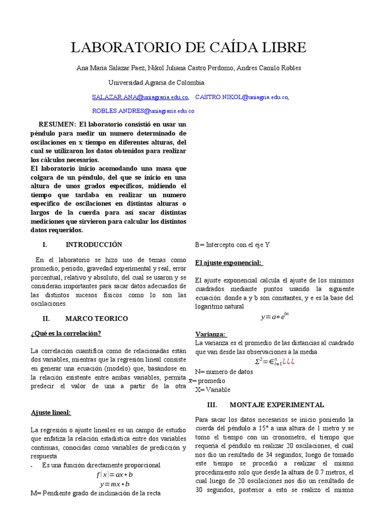 Formato IEEE para Presentacion de Labora | PDF | Regresión lineal | Science