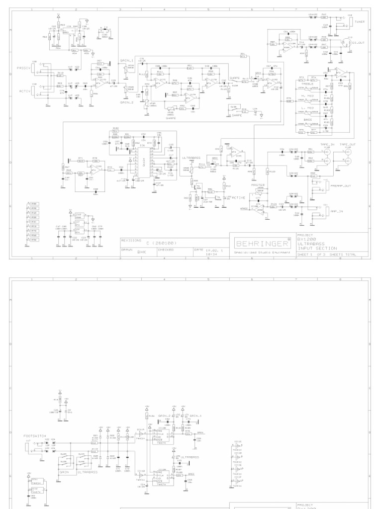Behringer BX 1200 Ultrabass Schematics | PDF