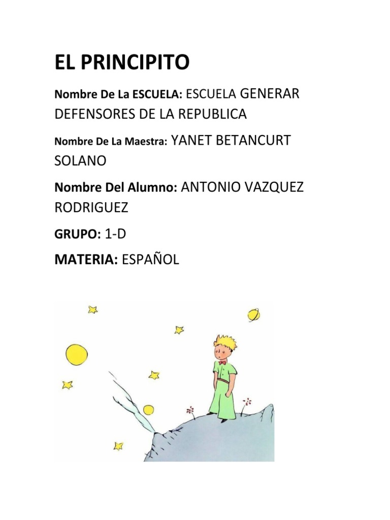 Portada 1 | PDF | El Principito