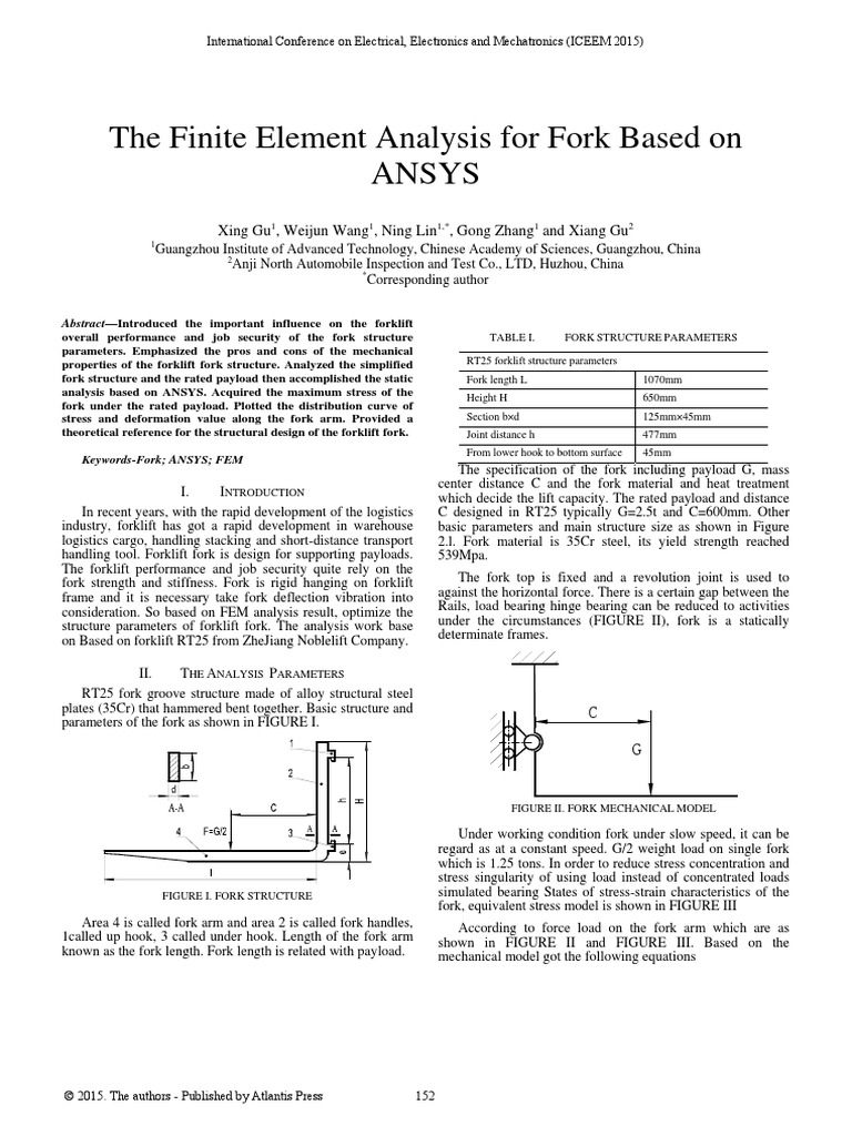 The Finite Element Analysis For Fork Based On ANSYS | PDF | Deformation (Engineering) | Stress ...