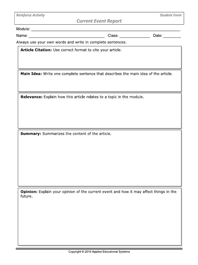 Current Event Form | PDF