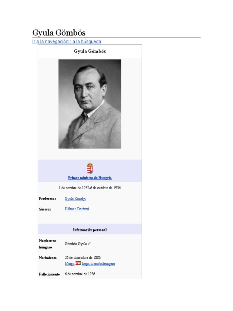 Gyula Gömbös | PDF