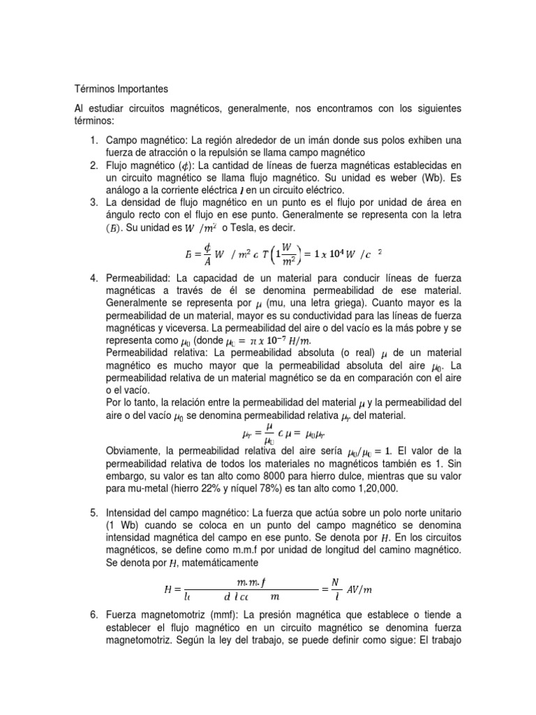 Tipos de Circuitos Magnéticos | PDF | Campo magnético | Corriente eléctrica