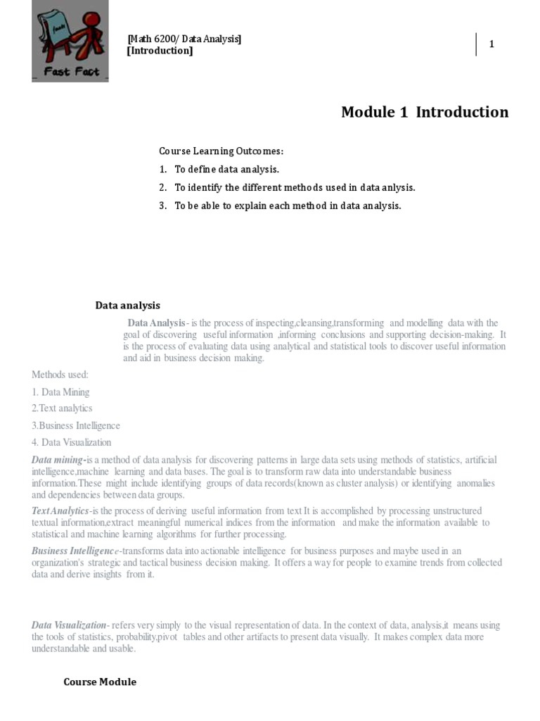 W1 Module 001 Introduction Pdf Data Analysis Information