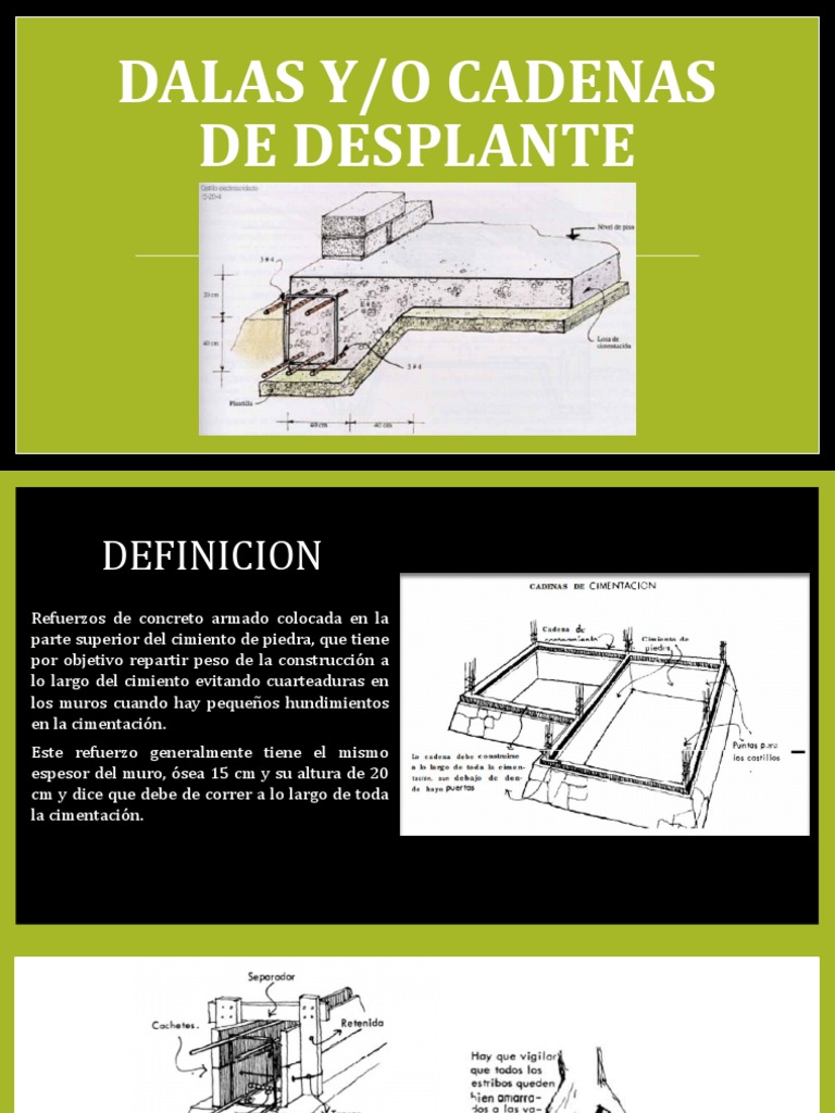 Dalas y o Cadenas de Desplante. (Presentacion) | PDF | Hormigón ...