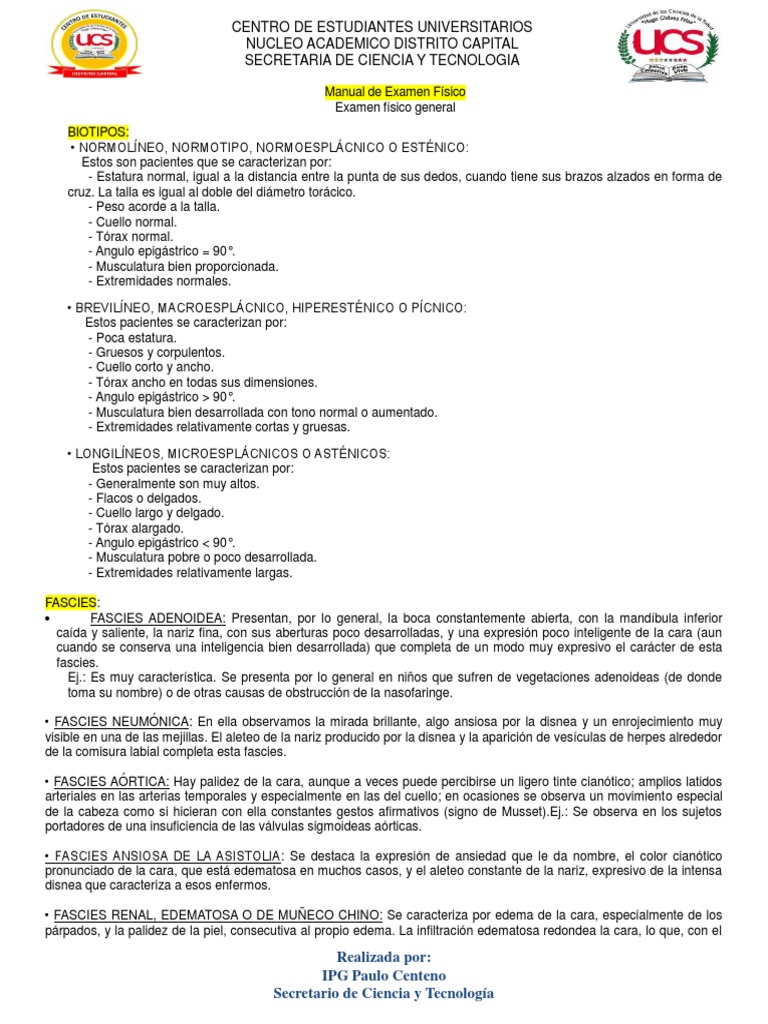 Manual de Examen Fisico Completo | PDF | Clavo (anatomía) | Abdomen