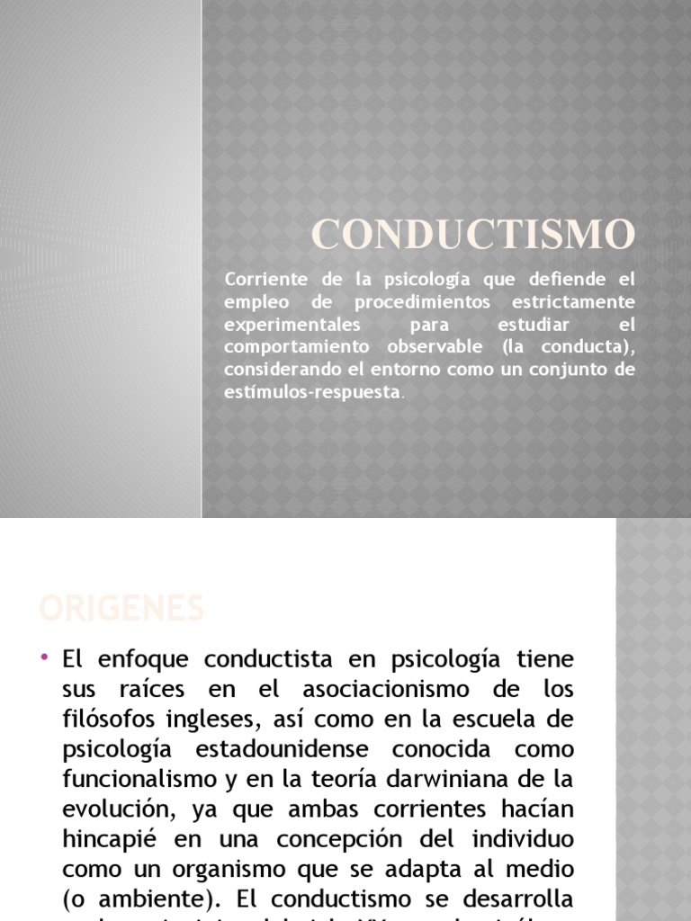 Conductismo | PDF | Behaviorismo | Sicología