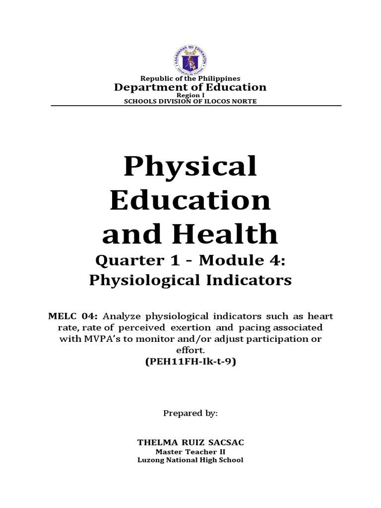 PEH 11 Q1 Week7 8 MELC04 MOD | PDF | Heart Rate | Hyperthermia
