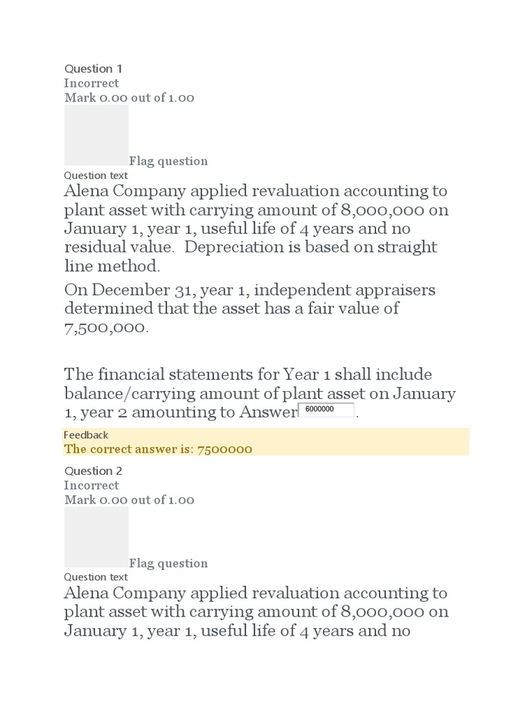 Revaluation QUIZ PDF | PDF | Fair Value | Depreciation