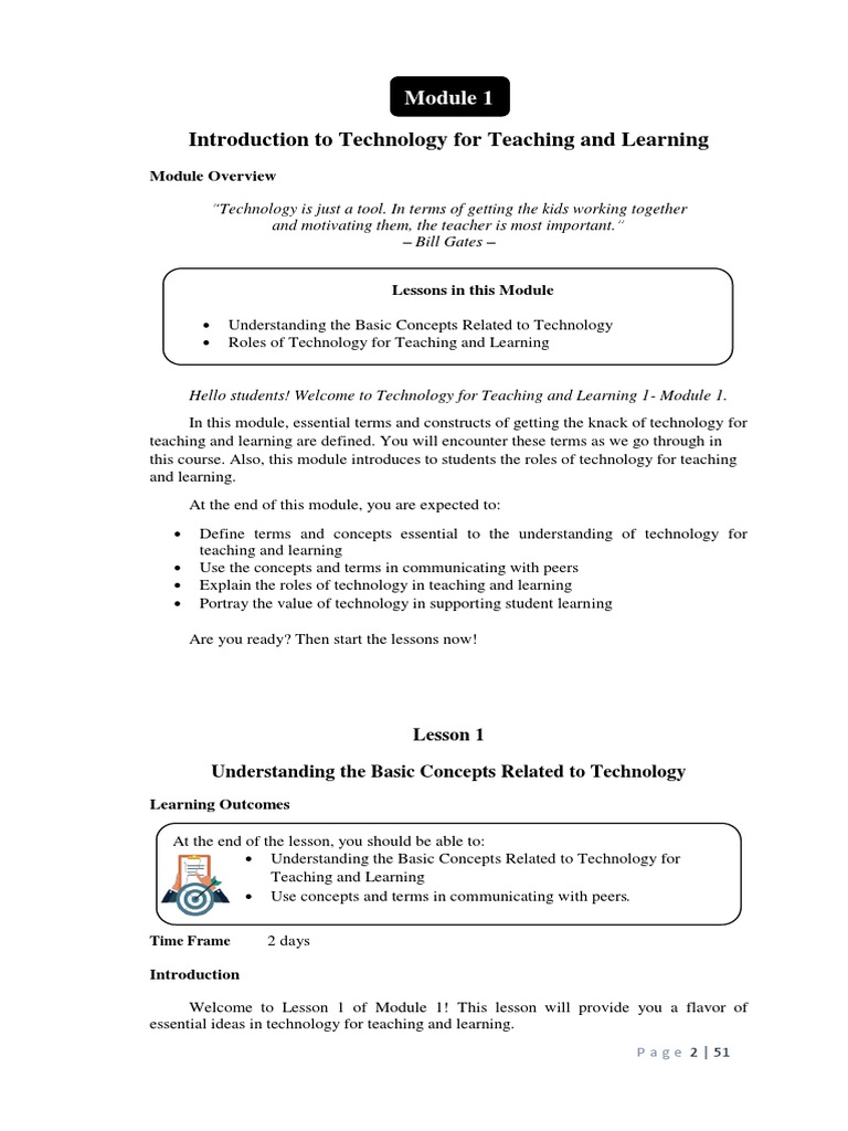 Ttl1 Module | PDF | Educational Technology | Teaching Method