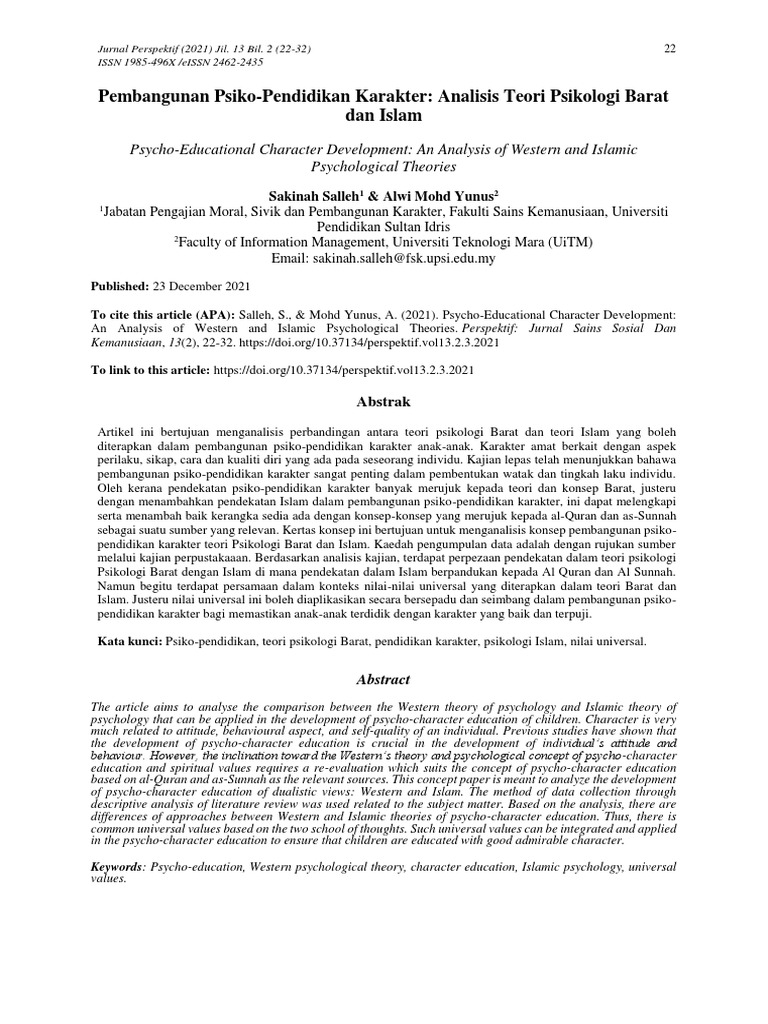 Psiko-Pendidikan Karakter | PDF