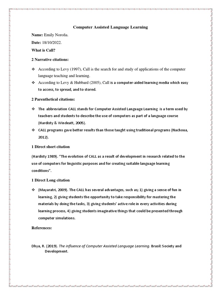 Computer Assisted Language Learning Pdf