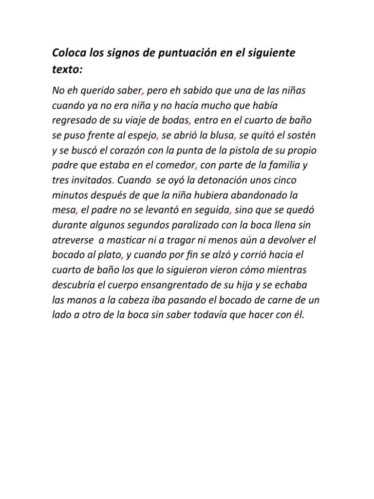 Coloca Los Signos de Puntuación en El Siguiente Texto | PDF
