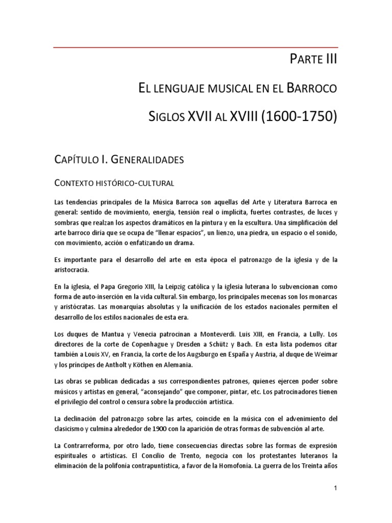 El florecimiento del lenguaje musical barroco: Características ...