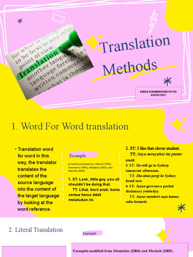 Translation Methods | PDF | Translations | Applied Linguistics