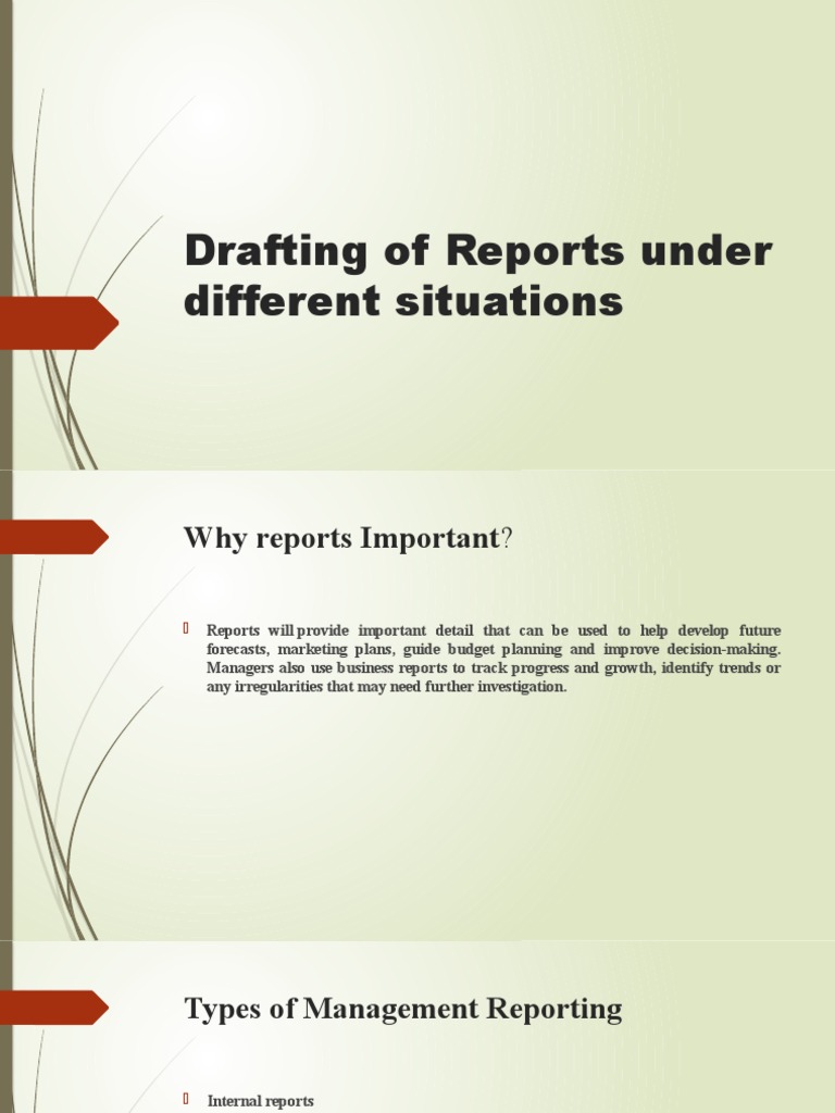 Drafting of Reports Under Different Situations | PDF | Economies | Business