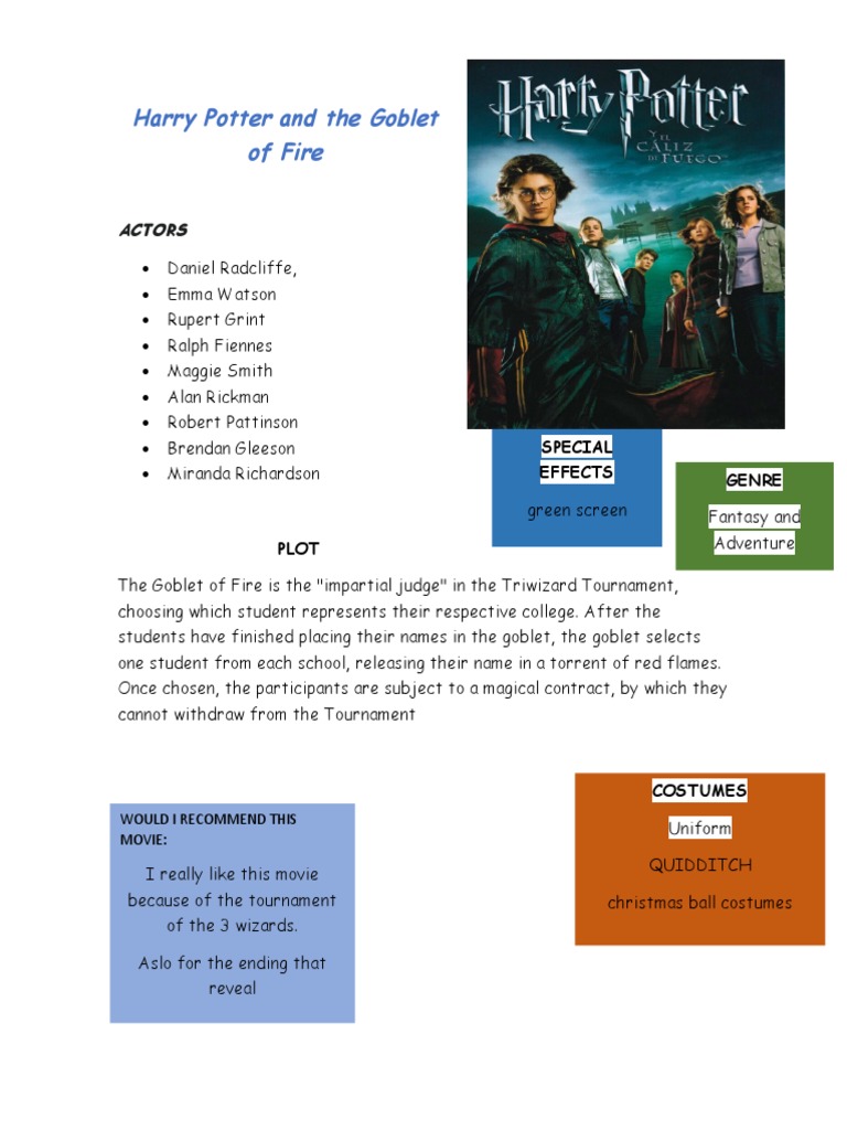 Goblet of Fire Movie Overview | PDF