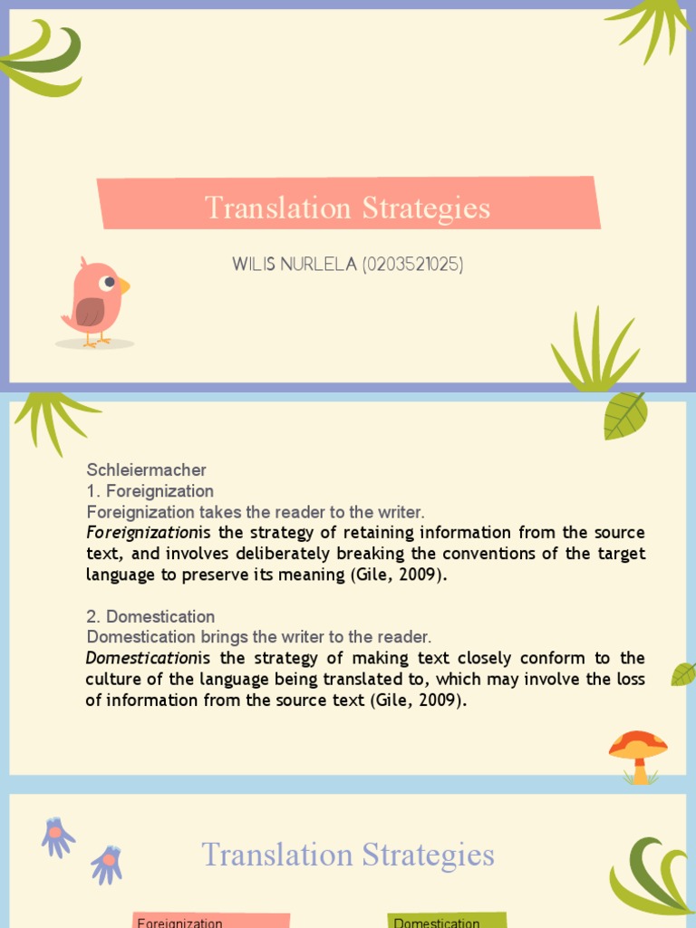 Translation Strategies Foreignization Vs Domestication Pdf Translations Human Communication
