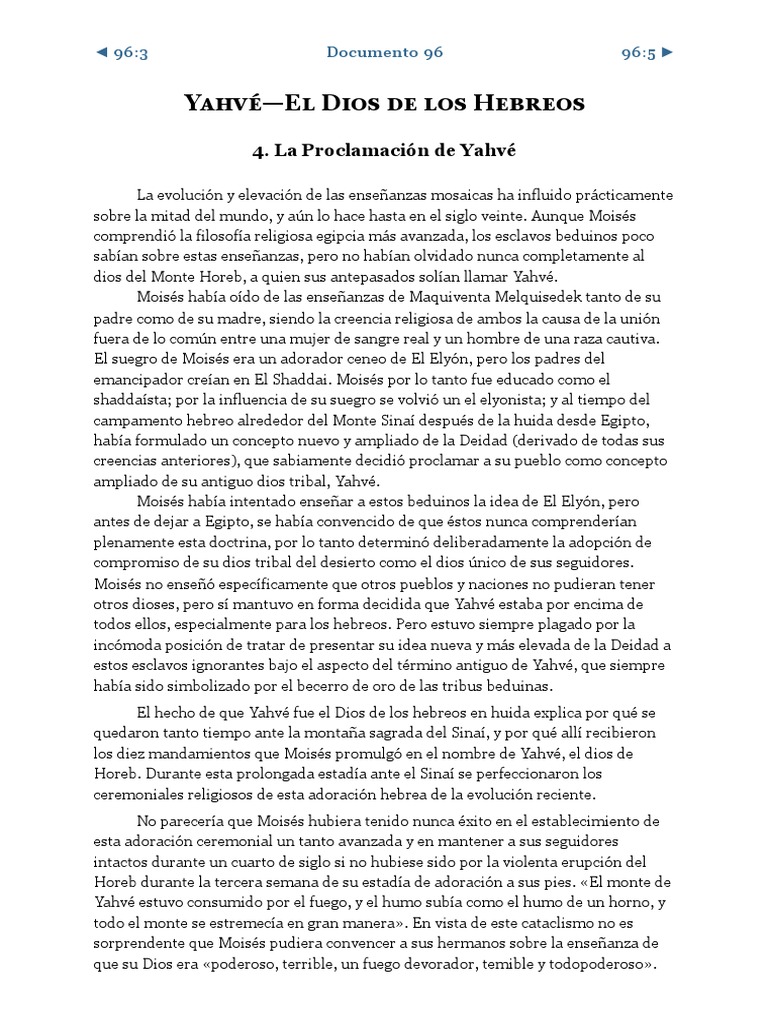 La Proclamación de Yahvé - Yahvé-El Dios de Los Hebreos | PDF | Moisés ...