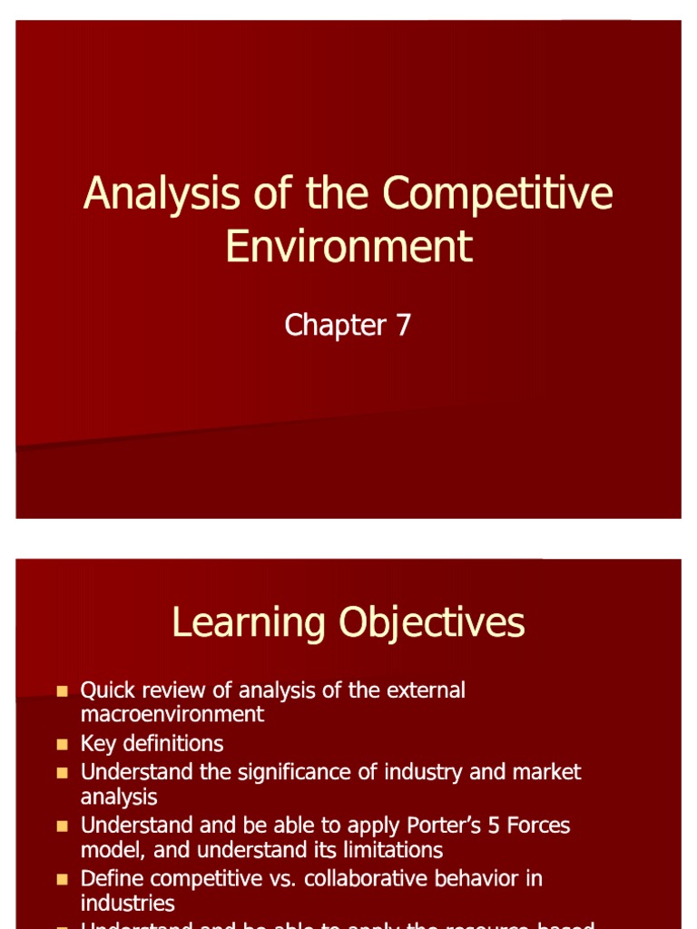 Analysis of The Competitive Environment | PDF | Profit (Economics ...