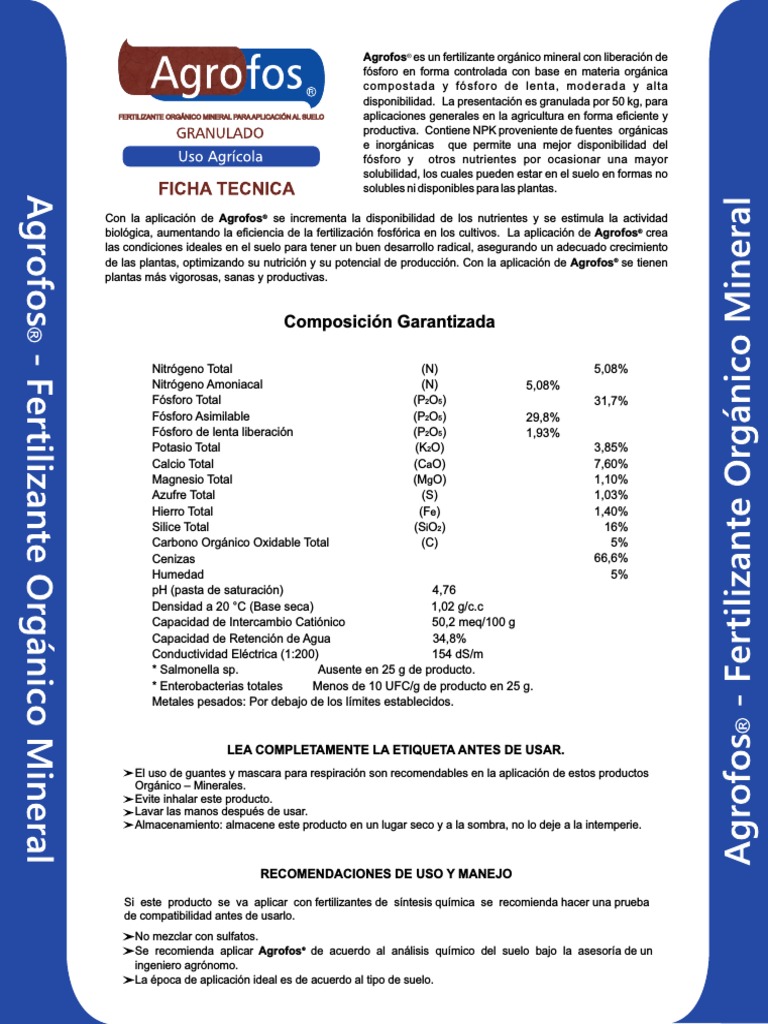 Agrofos | PDF | Fertilizante | Suelo