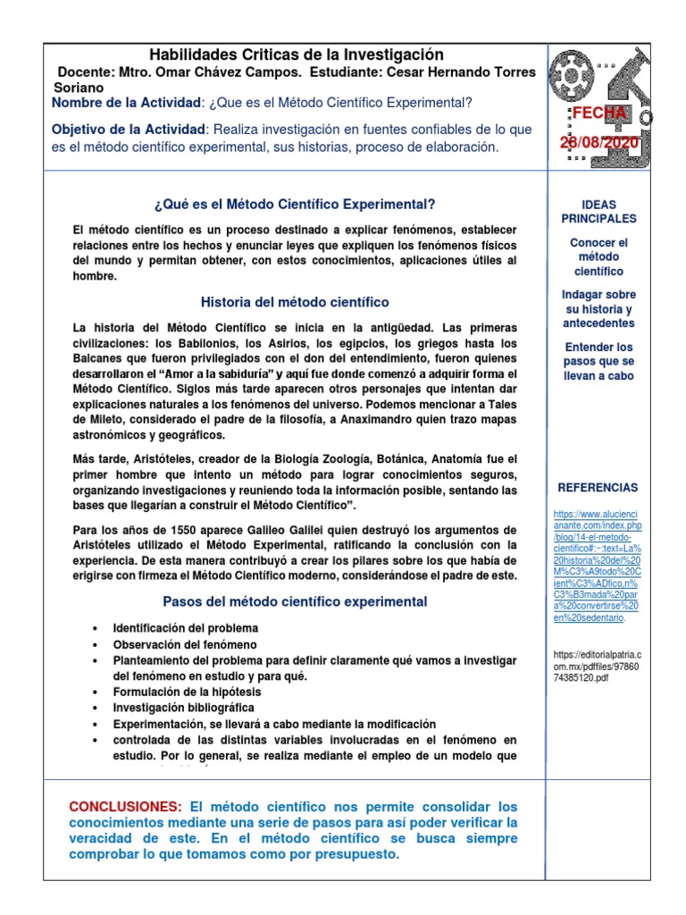 Que Es El Método Científico Experimental | PDF | Método científico ...