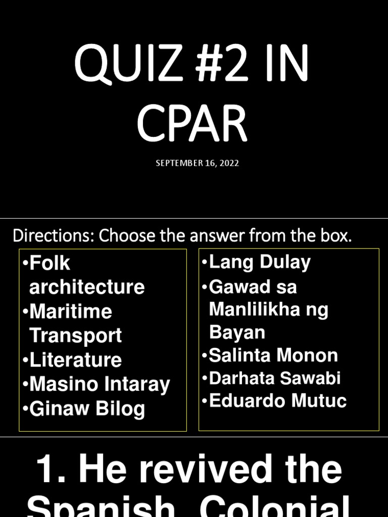 Quiz 2 CPAR | PDF