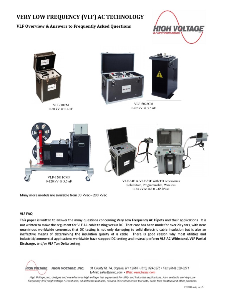 VLF Faq | PDF | Alternating Current | Capacitor