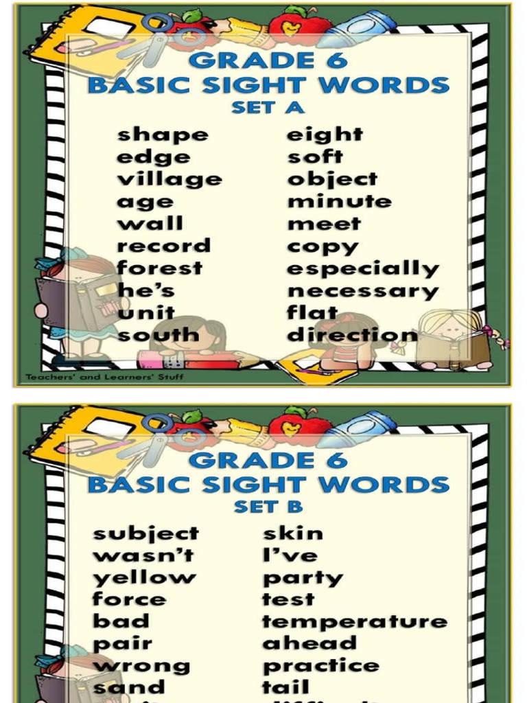 Basic Sight Words | PDF