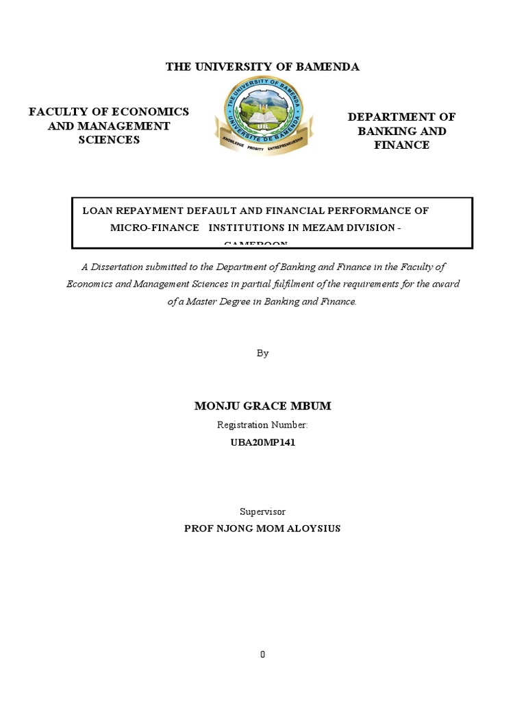 CHAPTER ONE To THREE | PDF | Loans | Microfinance