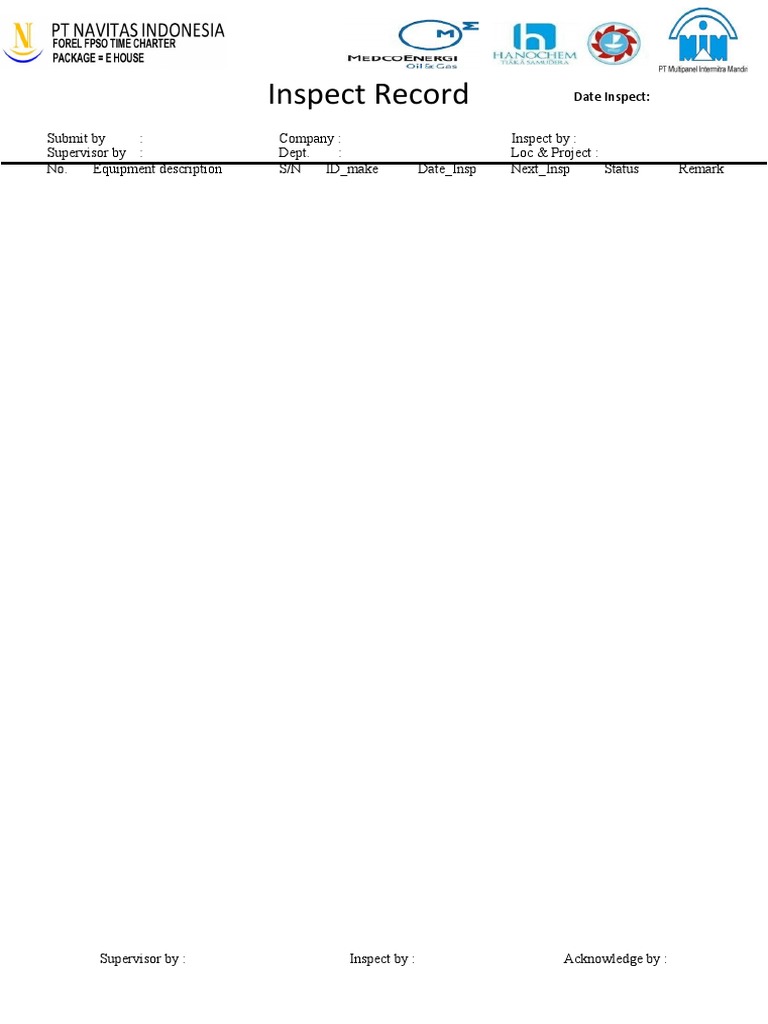FORM Inspect Record | PDF