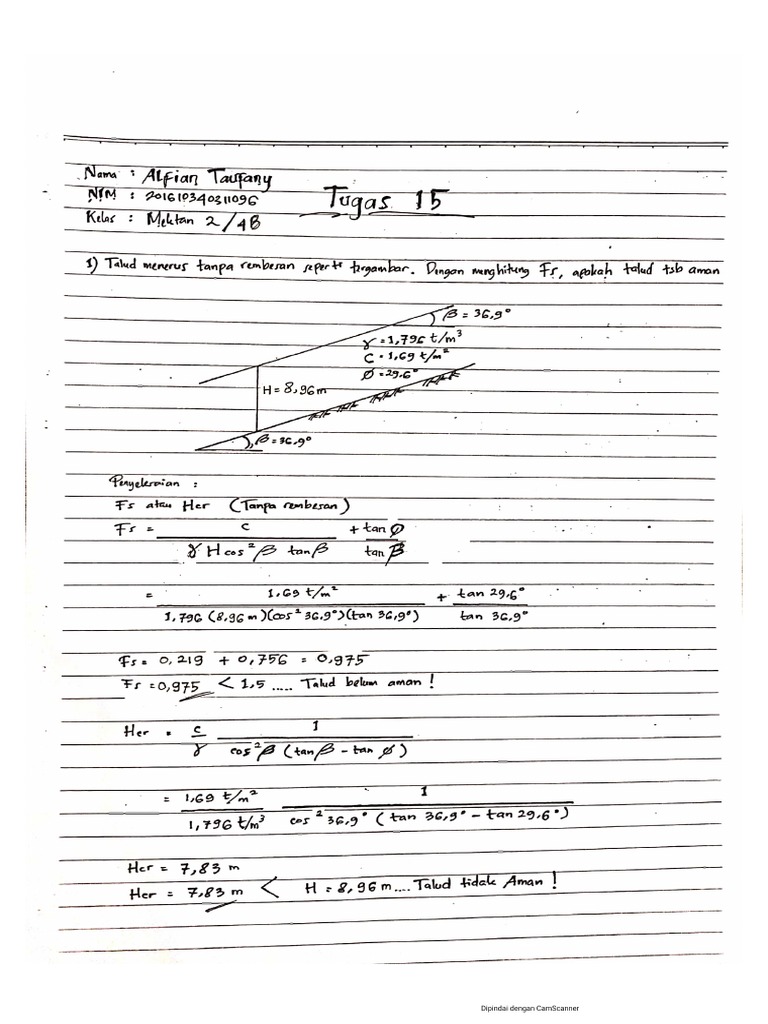 Mekanika Tanah - Stabilitas Talud | PDF