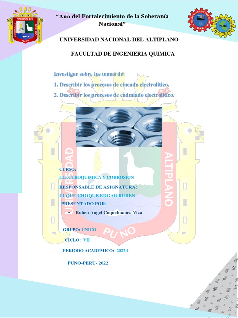 Descripcion de Los Procesos Electroliticos Cincado, Cadmiado | PDF ...
