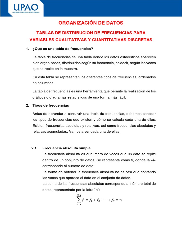 Texto - ORGANIZACIÓN de DATOS Cualitativos y Cuantitativos | PDF | Metrología | Matemáticas