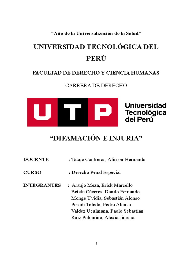 Derecho Penal Especial - Ta1 | PDF | Derecho penal | Victimologia