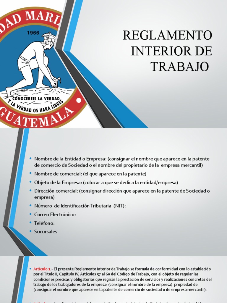 Reglamento Interior de Trabajo | PDF | Salario | Seguridad y salud ocupacional