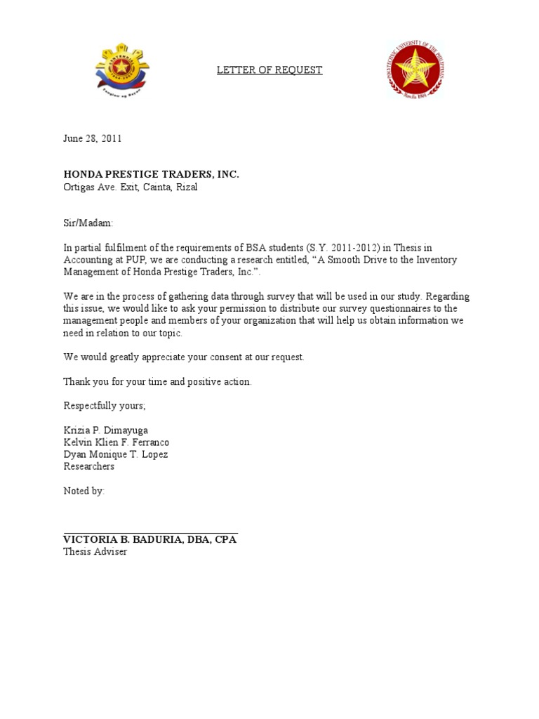 Letter of Request | PDF